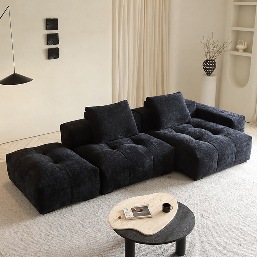 Louise Chenille Flannel Sofa Modular Couch Modern Sectional Chaise Sof– Luxxi Home