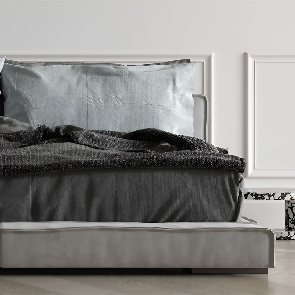 Ahmad Matte Tech Cloth Low-Profile Square Bed Frame– Luxxi Home