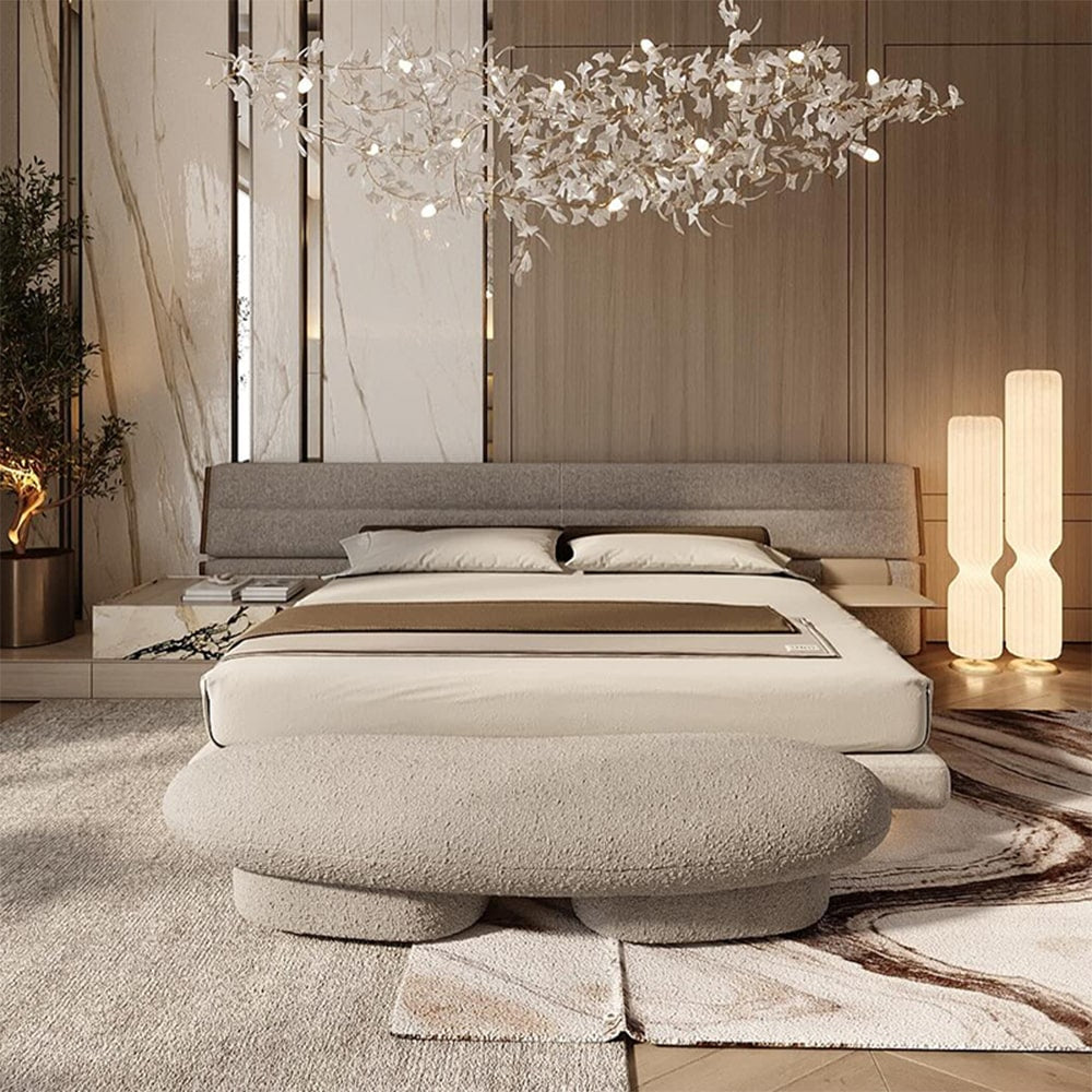 Allison Velvet Fabric Wide Headboard Modern Simple Bed Frame– Luxxi Home