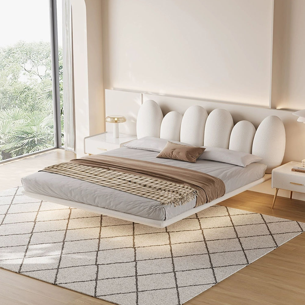 Kate Boucle Special Design Headboard Floating Bed Frame– Luxxi Home