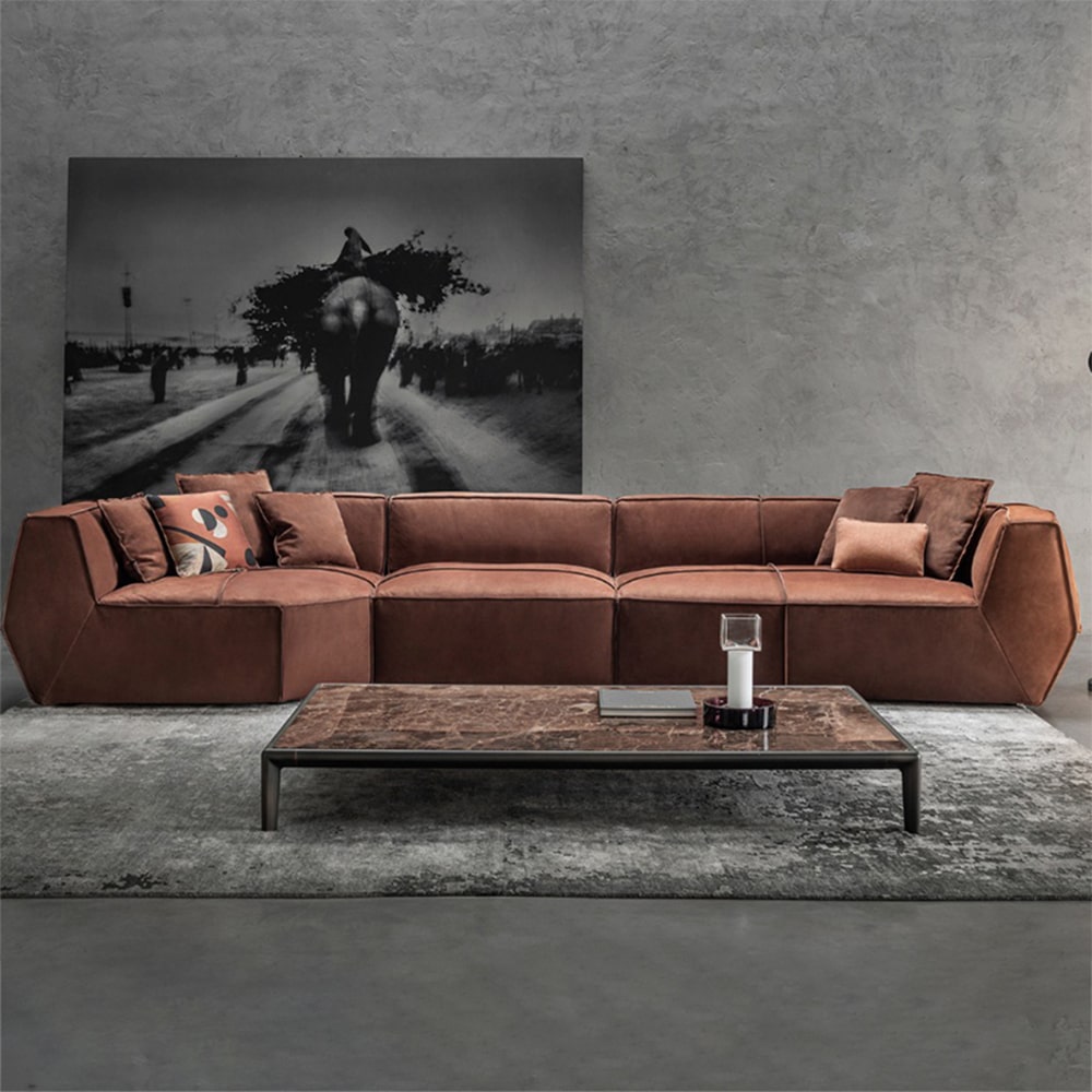 Fallon Matte Technical Cloth 3-Piece Sofa Sectional Couch with Pillows ...