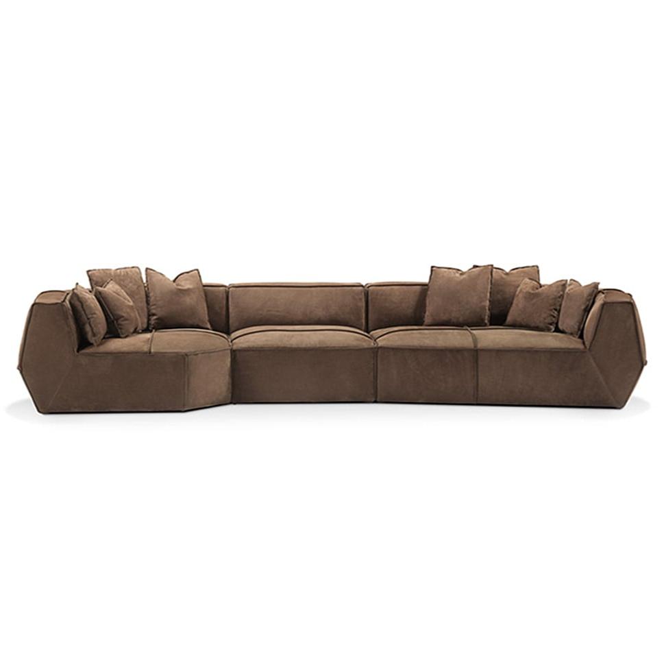 Fallon Matte Technical Cloth 3-Piece Sofa Sectional Couch with Pillows ...