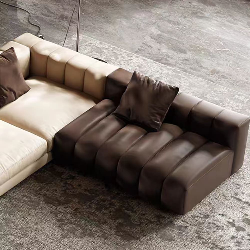 Iris Calf Leather Multi-Seater Sectional Sofa L-Shape Couch– Luxxi Home