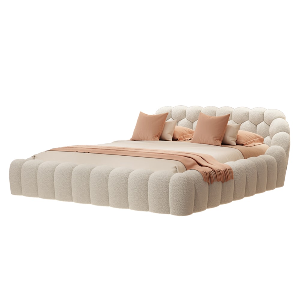 Lora Boucle Bubble Headboard Floating Bed Frame– Luxxi Home