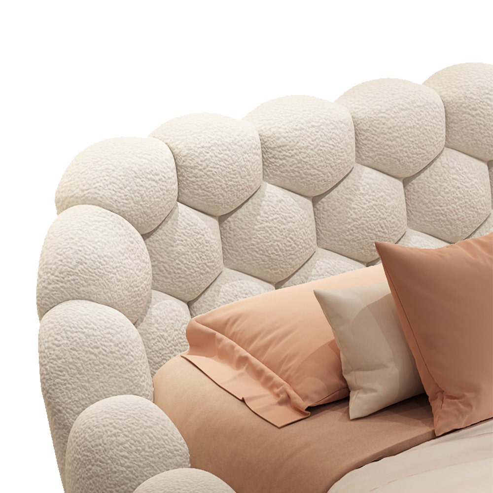 Lora Boucle Bubble Headboard Floating Bed Frame– Luxxi Home
