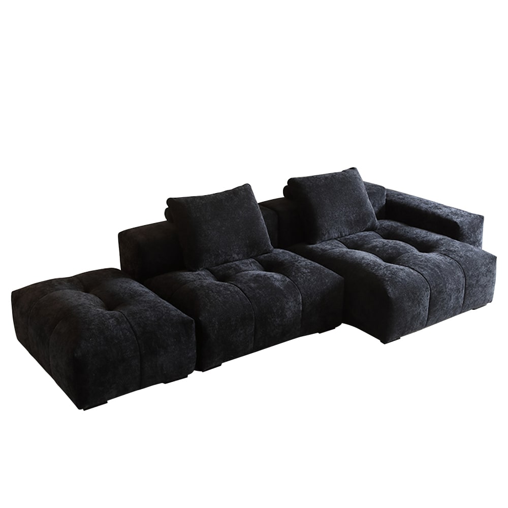 Louise Chenille Flannel Sofa Modular Couch Modern Sectional Chaise Sof ...