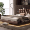 Paul Calf Leather Adjustable Headboard Floating Bed Frame– Luxxi Home