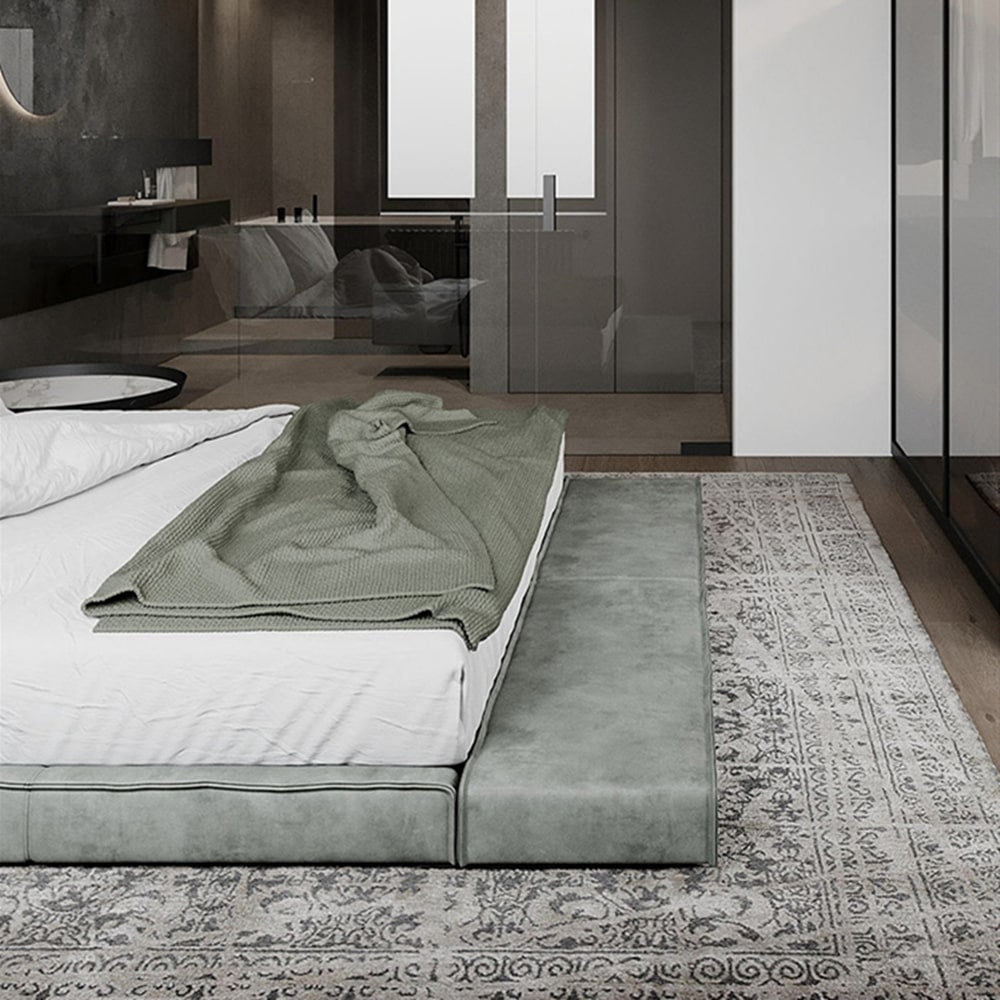 Ahmad Matte Tech Cloth Low-Profile Square Bed Frame– Luxxi Home