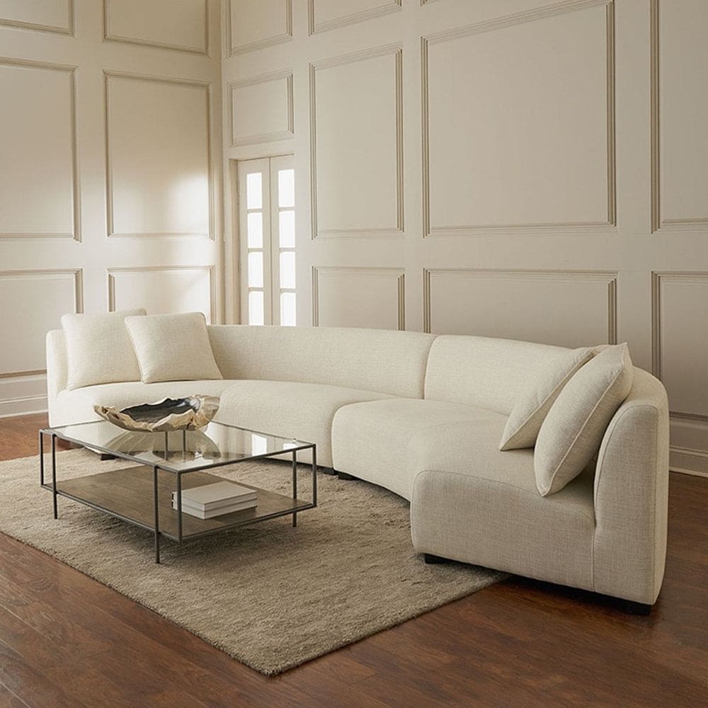 Bernice Round Shaped Sectional Sofa Boucle Upholstery Couch– Luxxi Home
