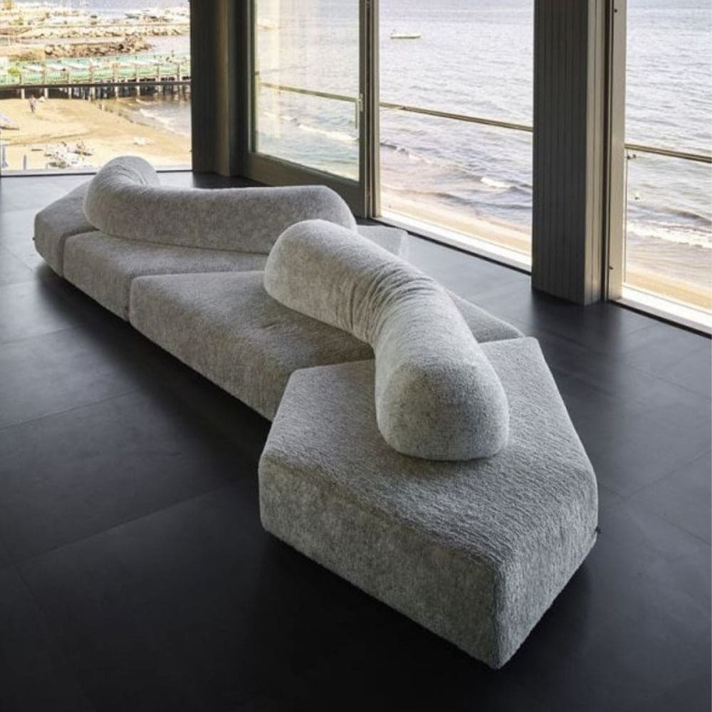 Cloud Gray Luxury 5 Modular Designer Sofa Modern Living Room Sectional ...